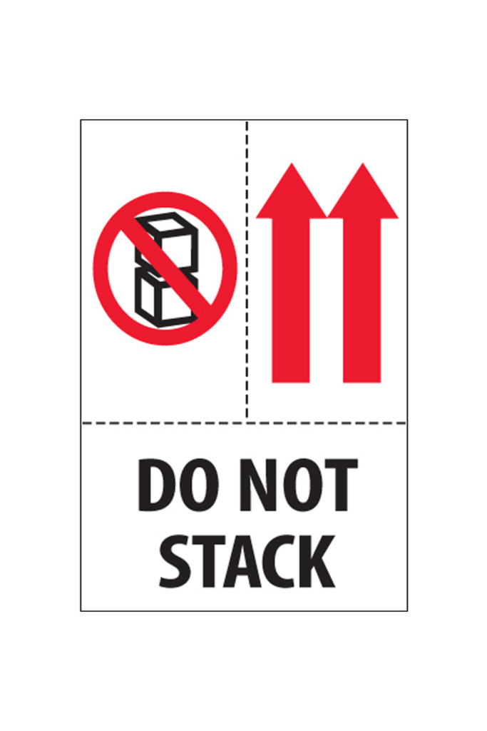 3 x 4" Do Not Stack (Boxes,Arrows) Label 500' per roll