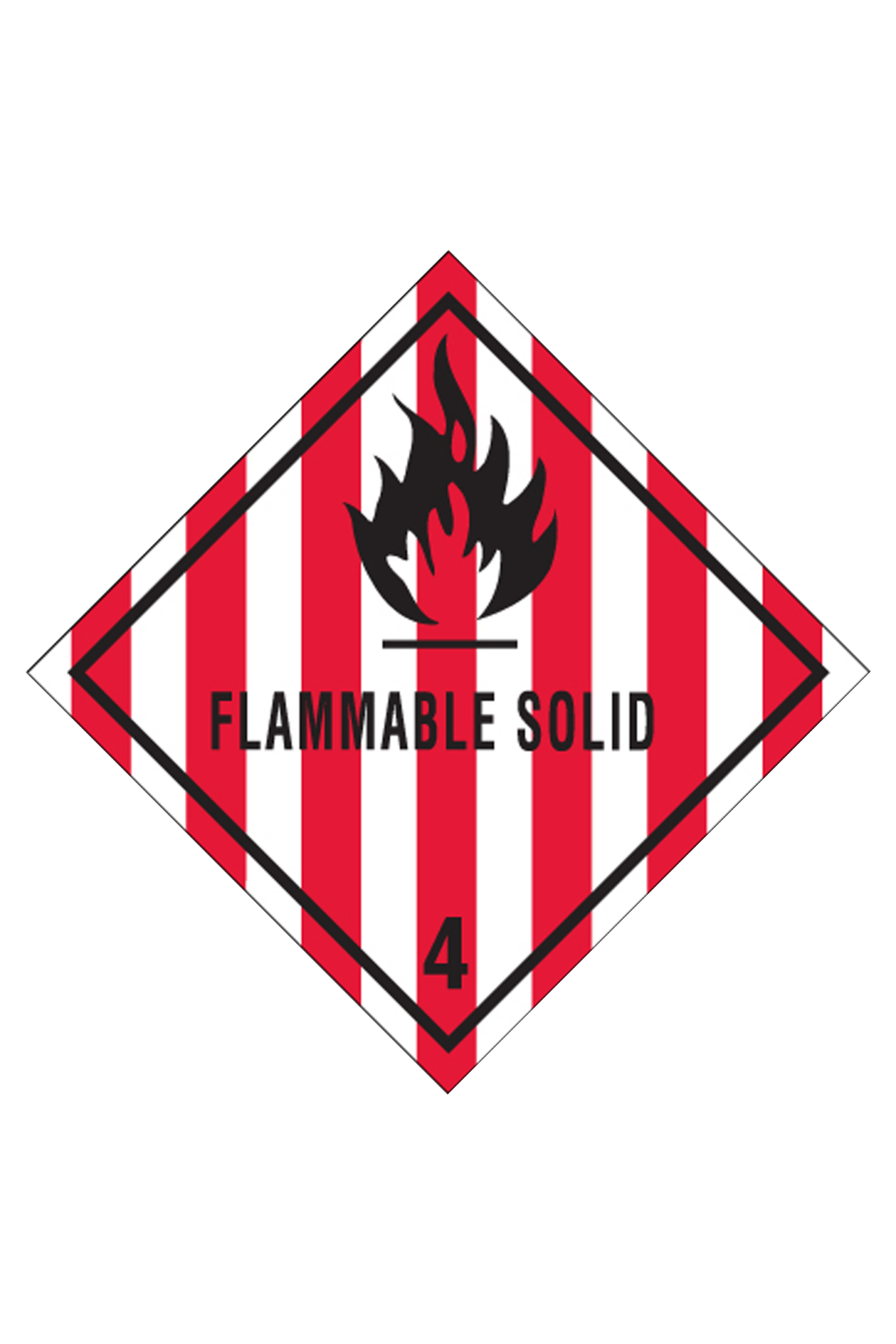 4 x 4" Flammable Solid - Hazard Class 4 Label 500' per roll