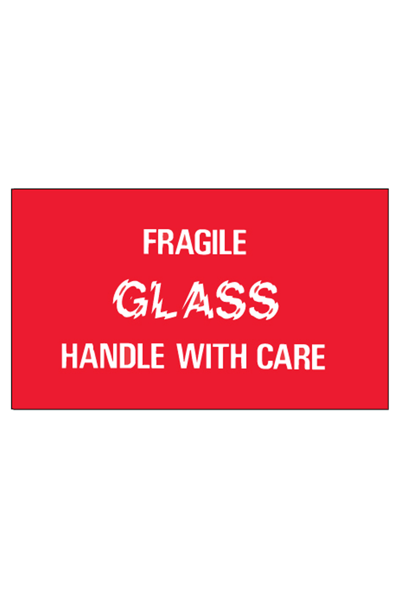 3 x 5" - "Fragile - Glass - Handle With Care" Labels (500/roll)
