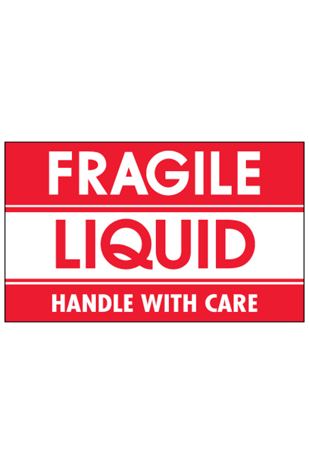 3 x 5" - "Fragile - Liquid - Handle With Care" Labels (500/roll)