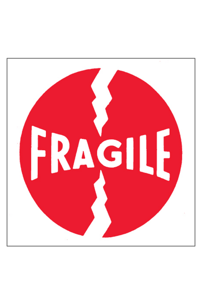 4 x 4" - "Fragile" Labels (500/roll)