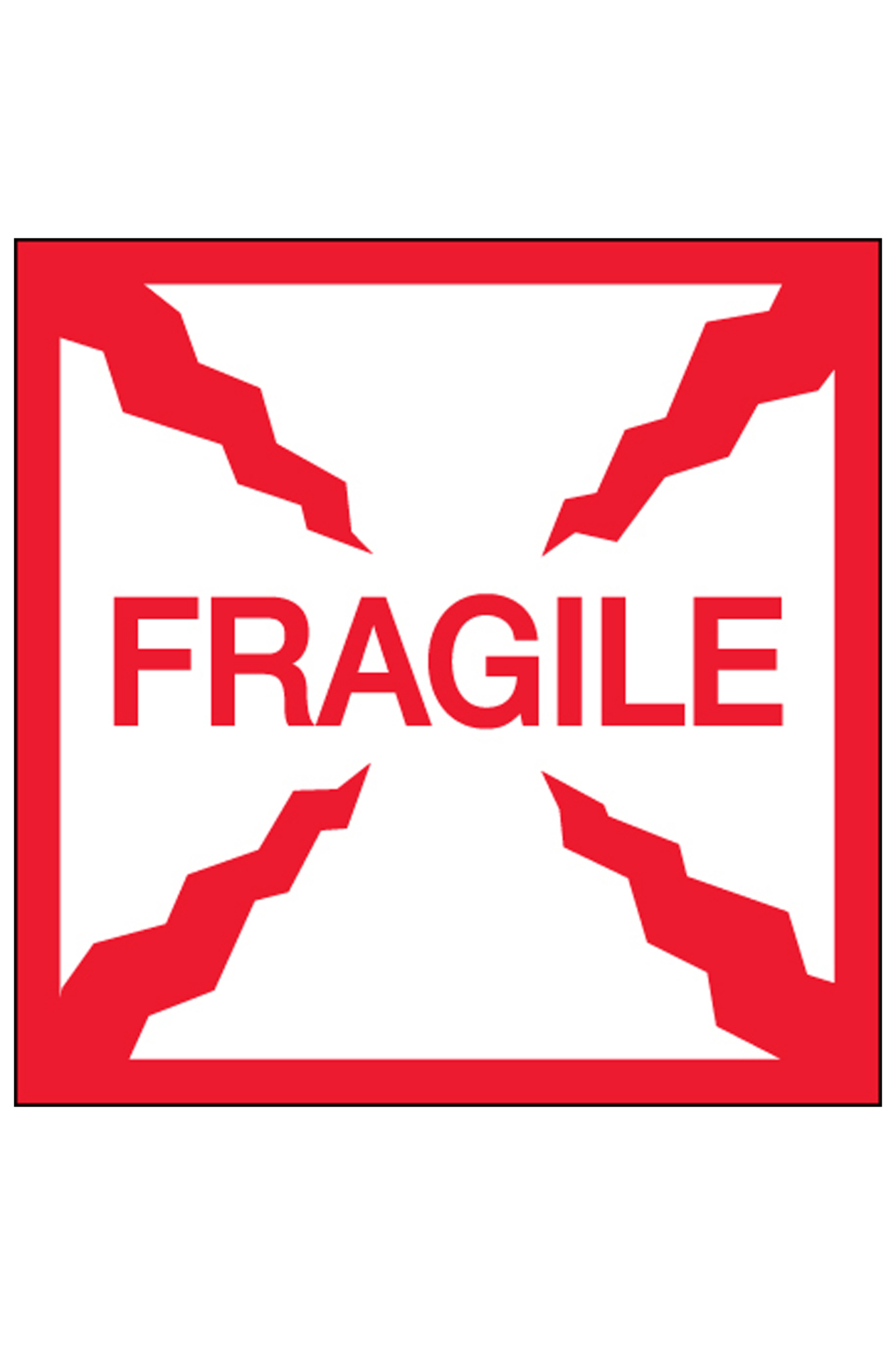 4 x 4" - "Fragile" Labels (500/roll)