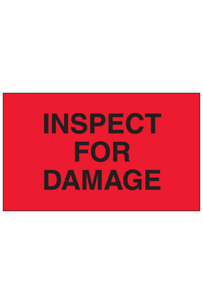 3 x 5" Inspect For Damage Label 500' per roll