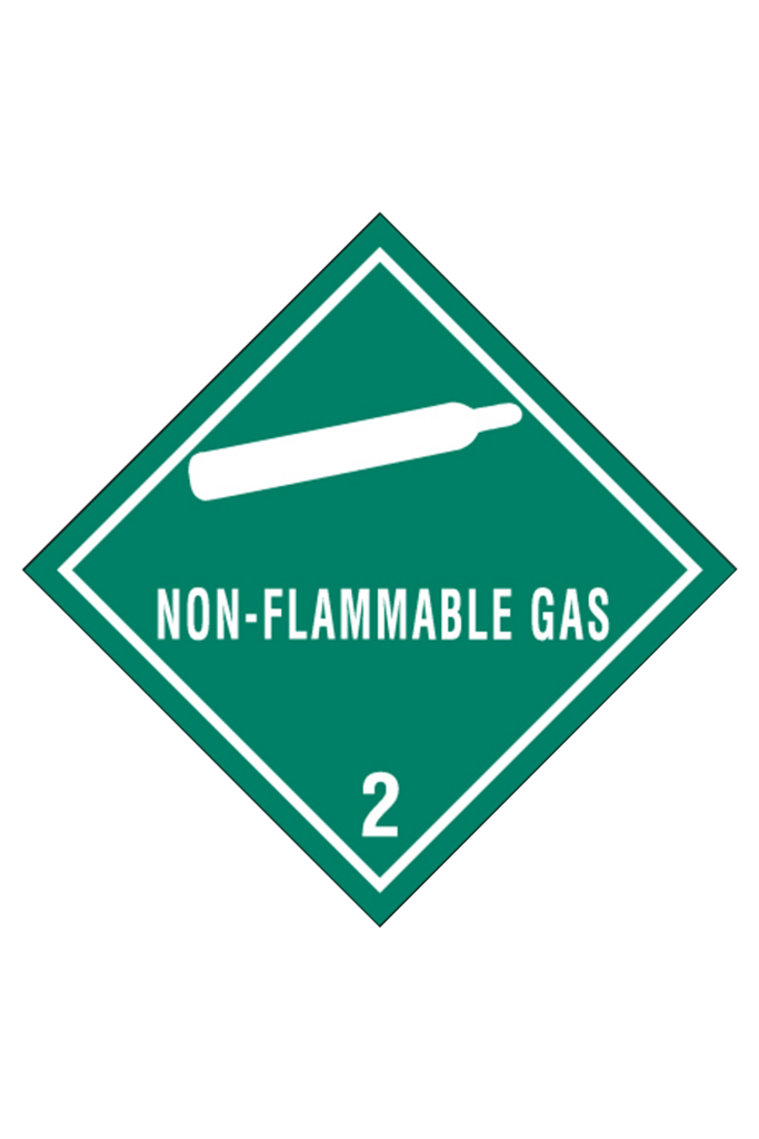 4 x 4" Non-Flammable Gas - Hazard Class 2 Label 500' per roll