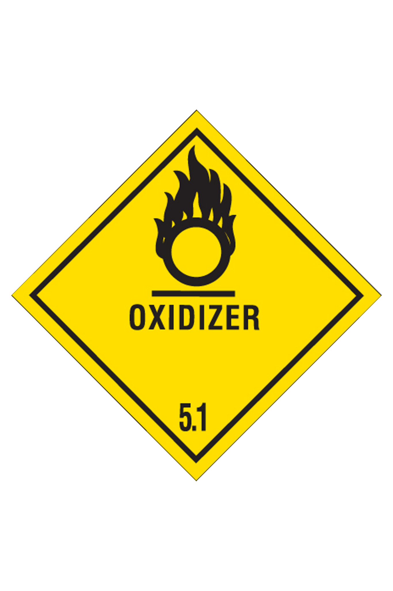 4 x 4" Oxidizer - Hazard Class 5 Label 500' per roll