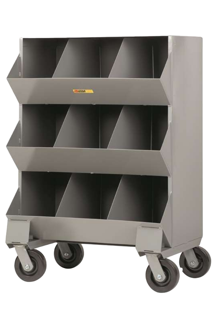 Mobile Storage Bins 15 X 32 3 per level, 9 total