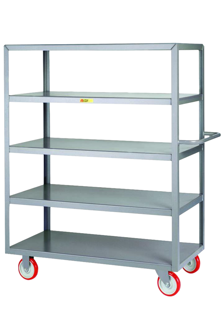 Little Giant 18" X 32" Welded 5 Shelf Service Cart Flush Shelves