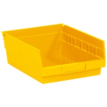 11 5/8 x 8 3/8 x 4" Yellow Plastic Shelf Bin Boxes